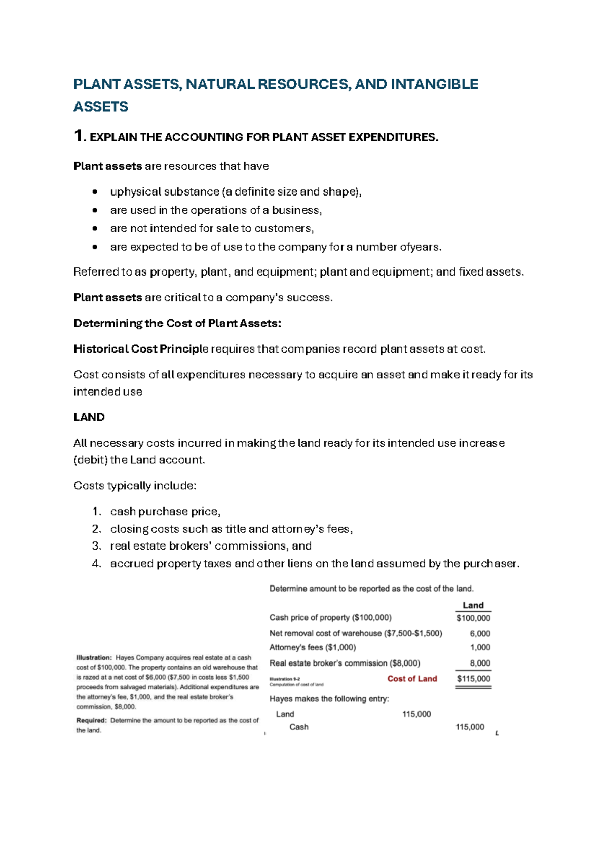 Ch9 - Accounting for Plant Assets, Natural Resources & Intangibles ...