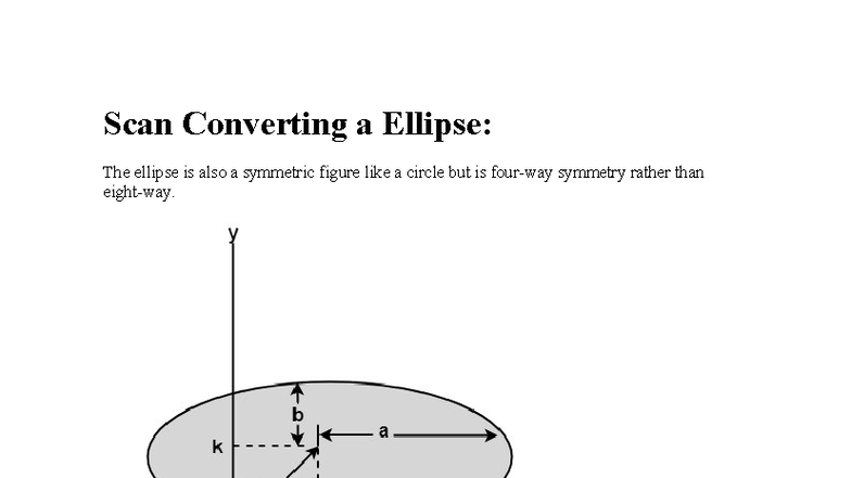 Ellipse Drawing Algorithms: Polynomial & Trigonometric Methods - Studocu