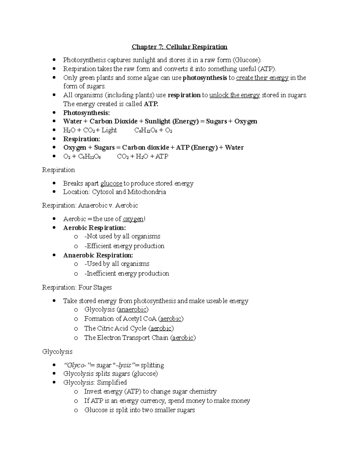 Cellular Respiration - Key Concepts and Lecture Notes - Chapter 7 ...