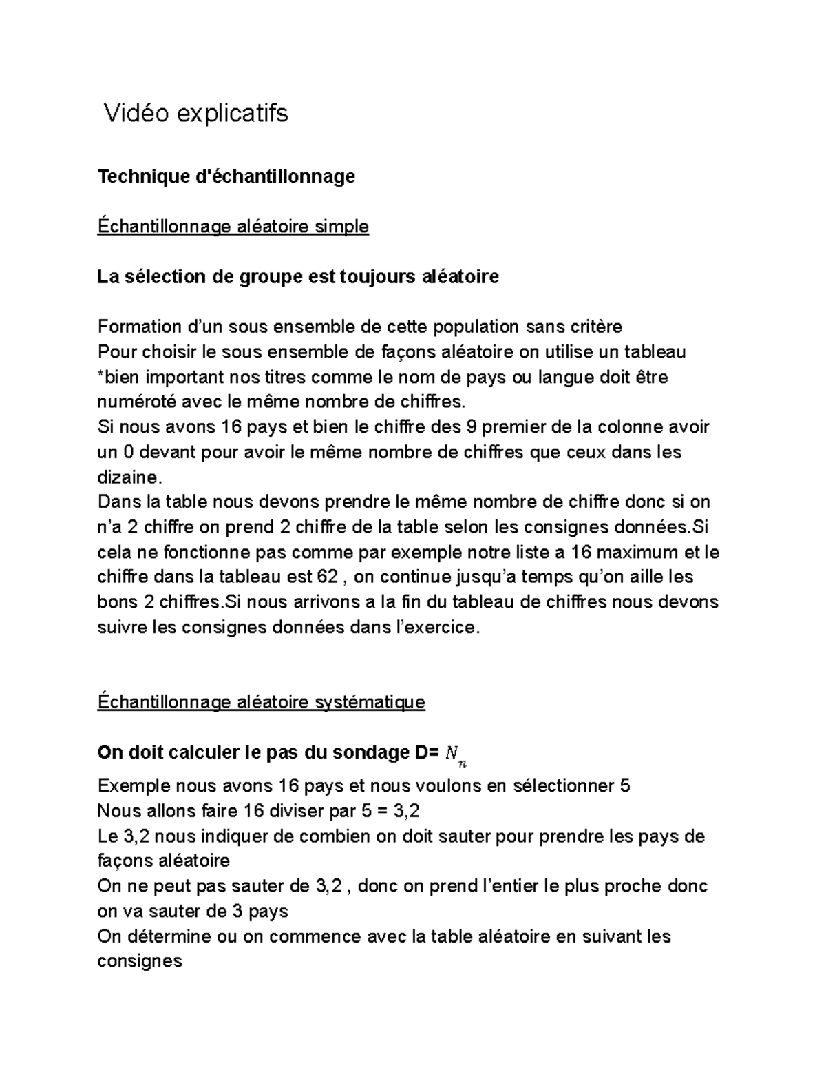 Chapitre 3 - Méthodes d'Échantillonnage Aléatoire en Statistique ...