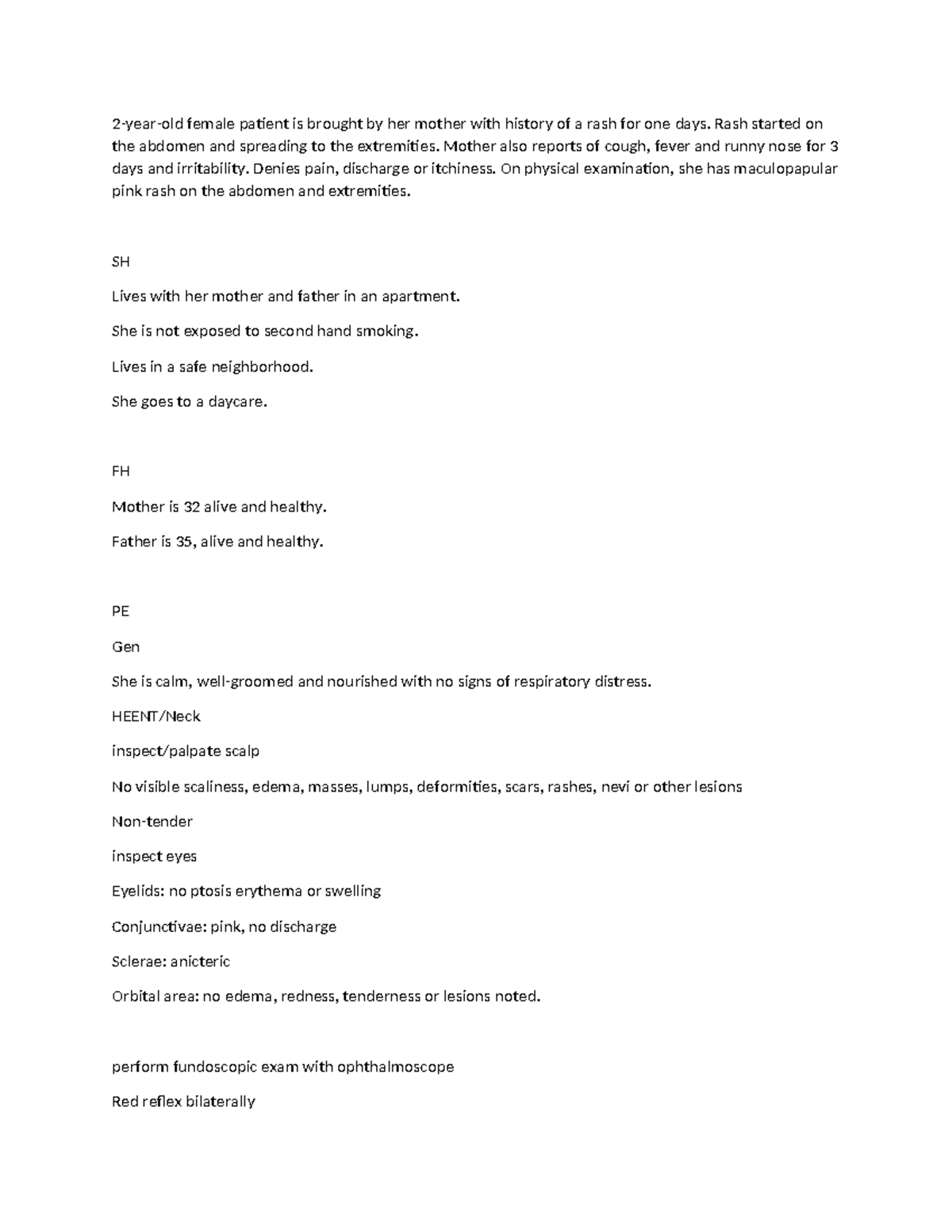 Ihuman Case Study: Pediatric Patient with Rash and Respiratory Symptoms ...