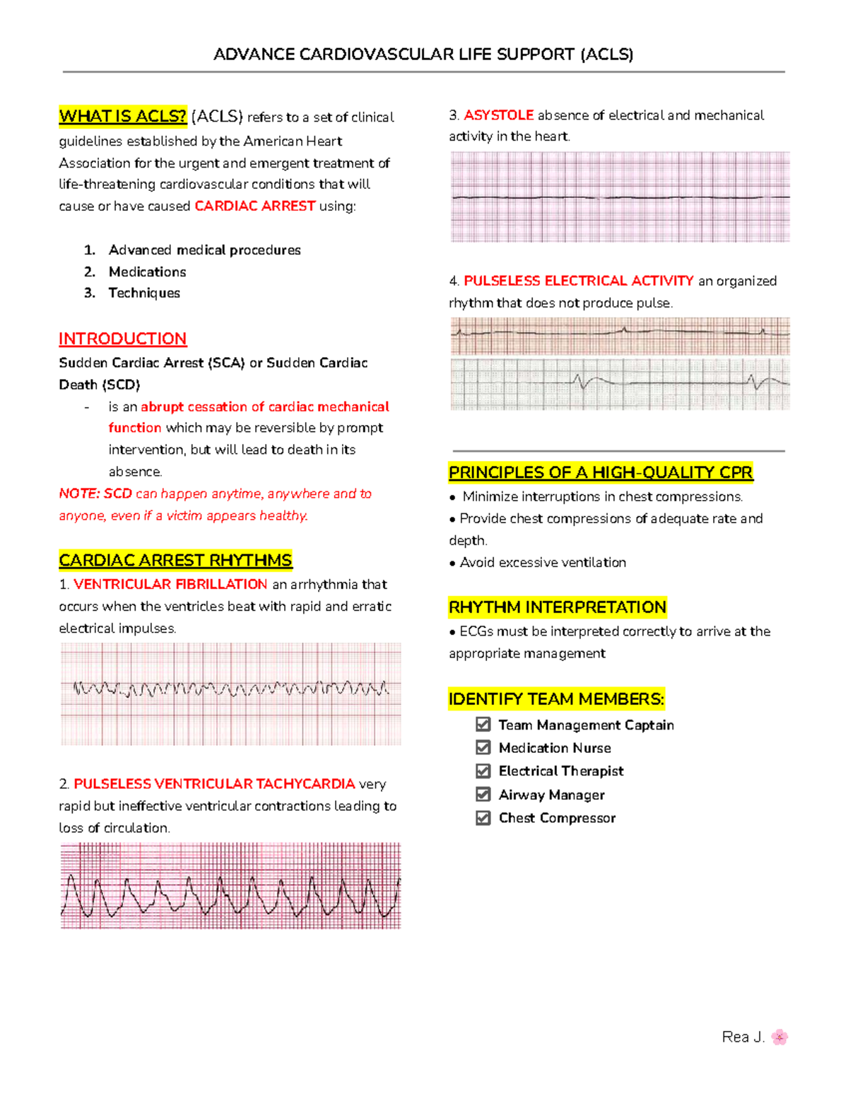 ACLS 251222: Advanced Cardiovascular Life Support Overview - Studocu