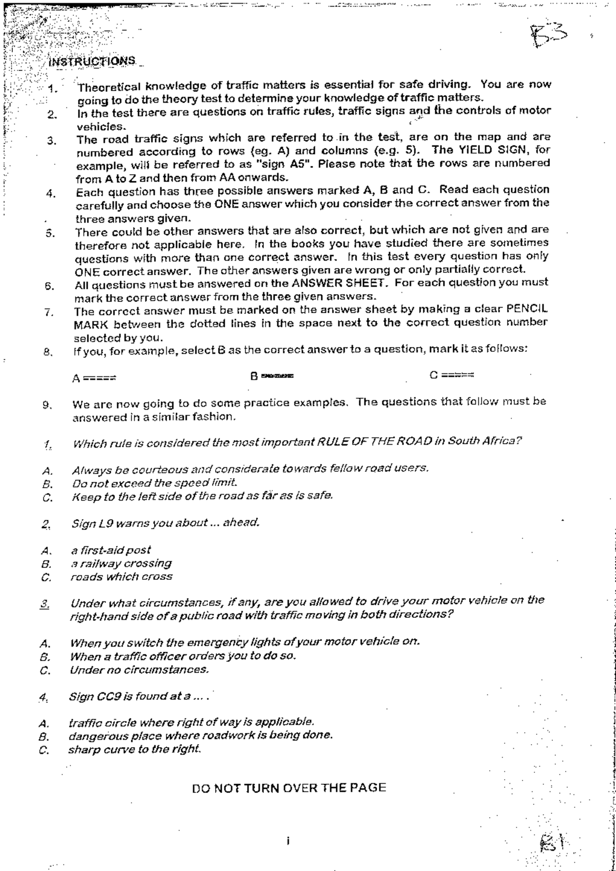 Test 2 - Learner's Permit Theory Exam (Traffic Rules & Signs) - Studocu