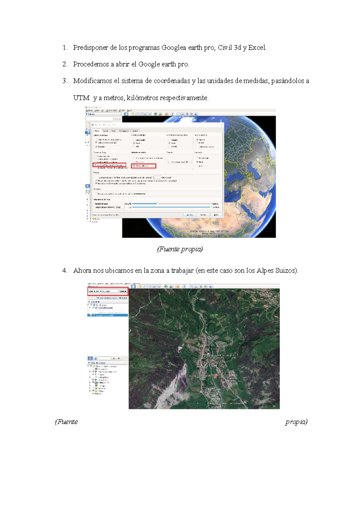 Proceso de pasos para la ruta suiza - Predisponer de los programas ...