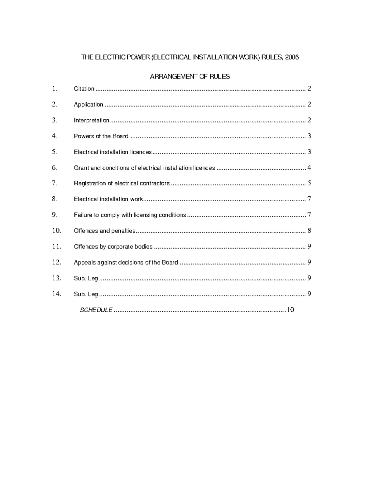 Electric Power Electrical Installation Work Rules 2006 Guide - Studocu
