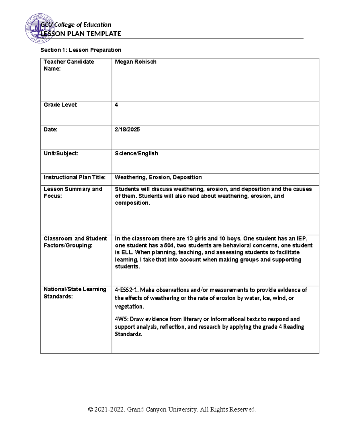 Lesson plan - LESSON PLAN TEMPLATE Section 1: Lesson Preparation ...