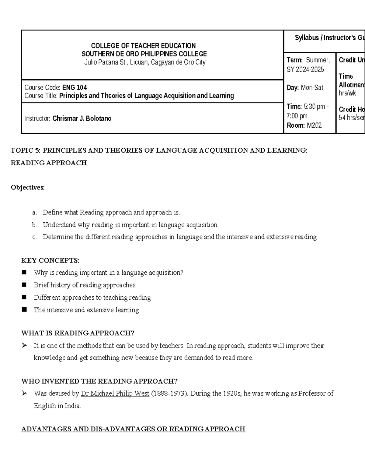 ENG 104: Principles and Theories of Language Acquisition - Reading ...