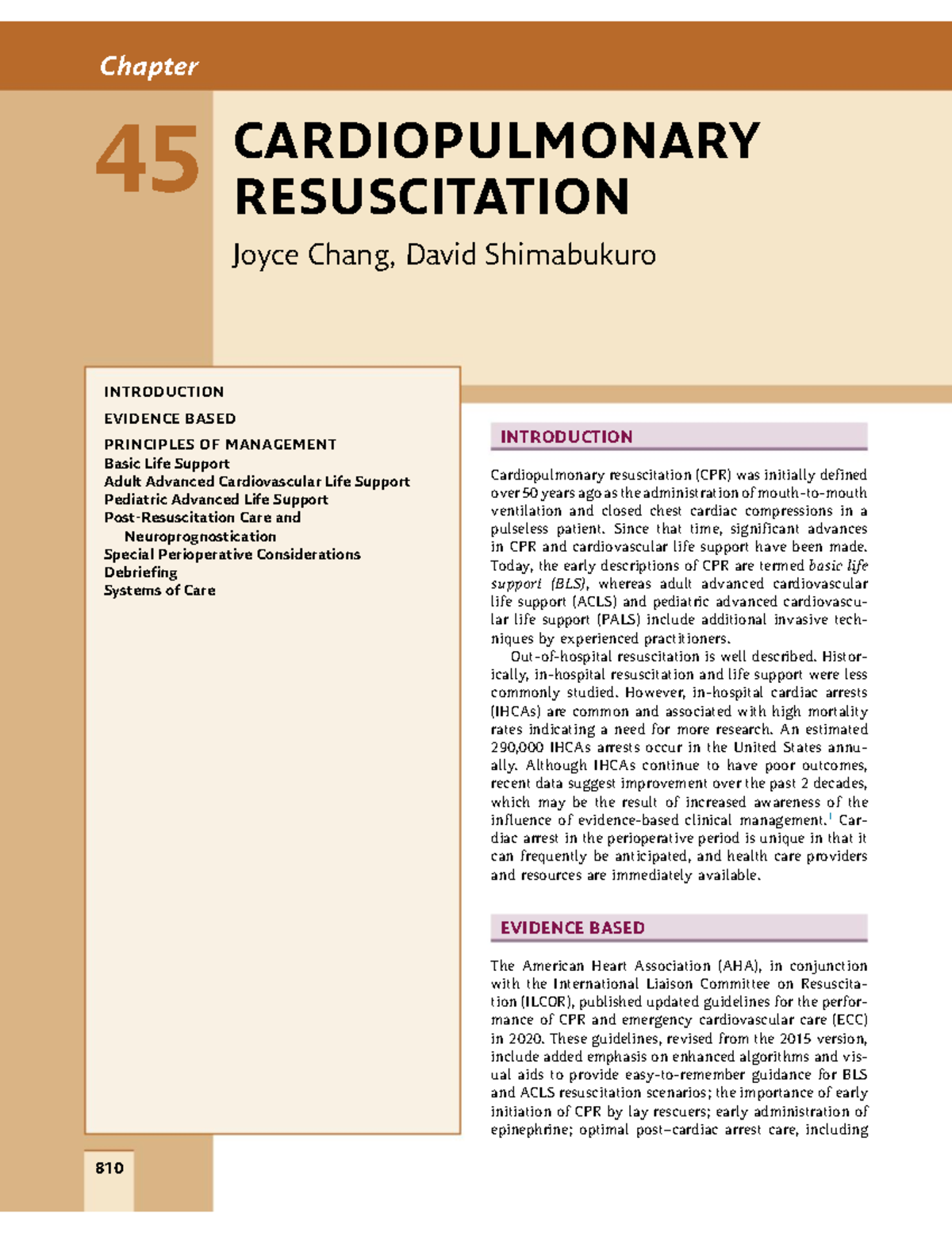 Chapter 45: Cardiopulmonary Resuscitation - 2020 AHA Guidelines for ...