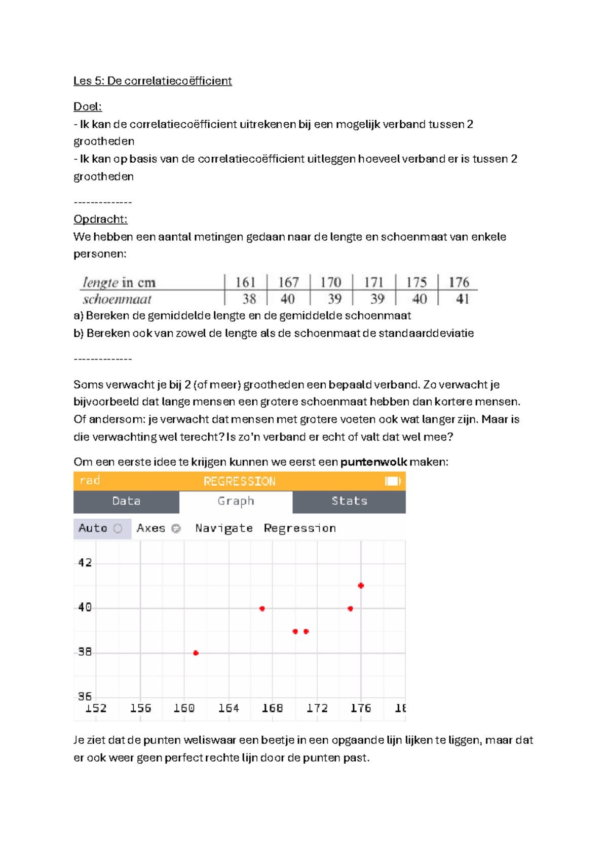 Les 7: Correlatiecoëfficient Berekeningen en Analyse - Studeersnel
