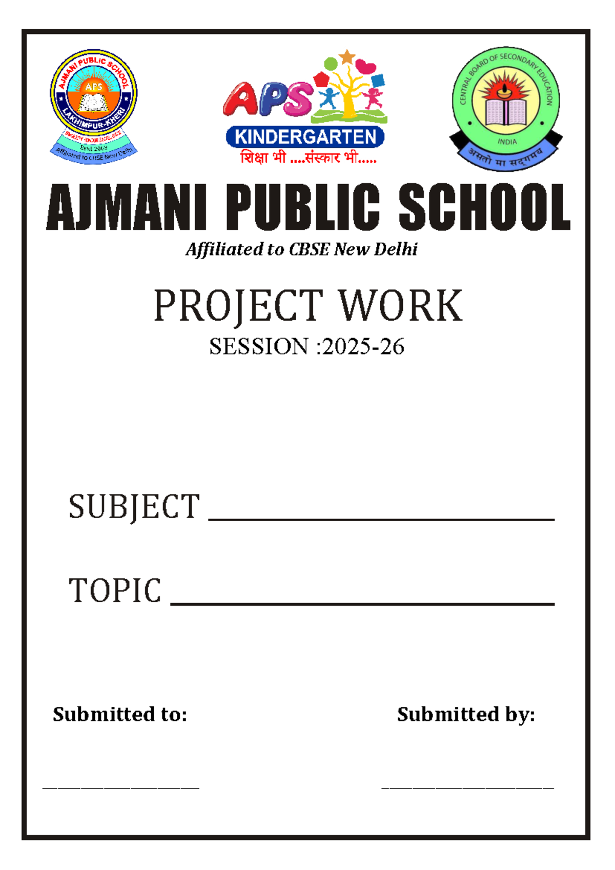AJMANI PUBLIC SCHOOL CBSE Project Work 2025 - Good - Studocu