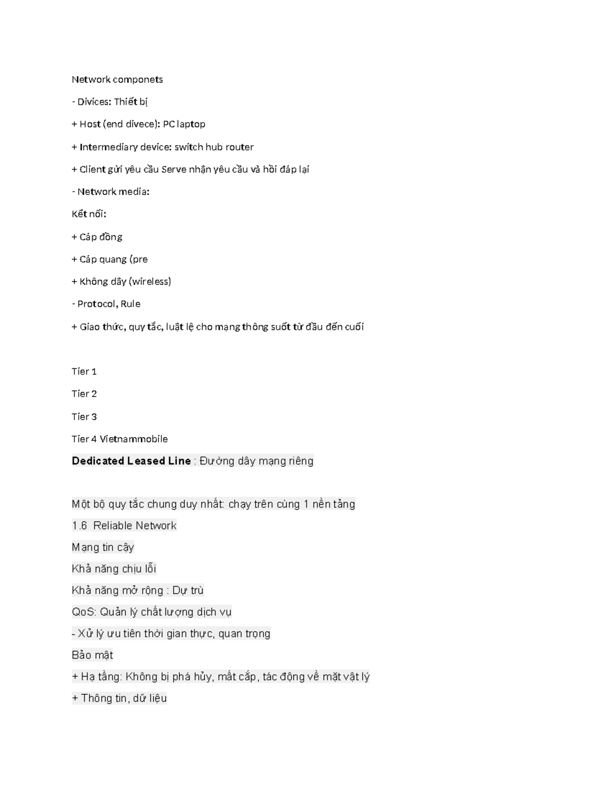 CCNA-1: Network Components and Reliable Networking Overview - Studocu