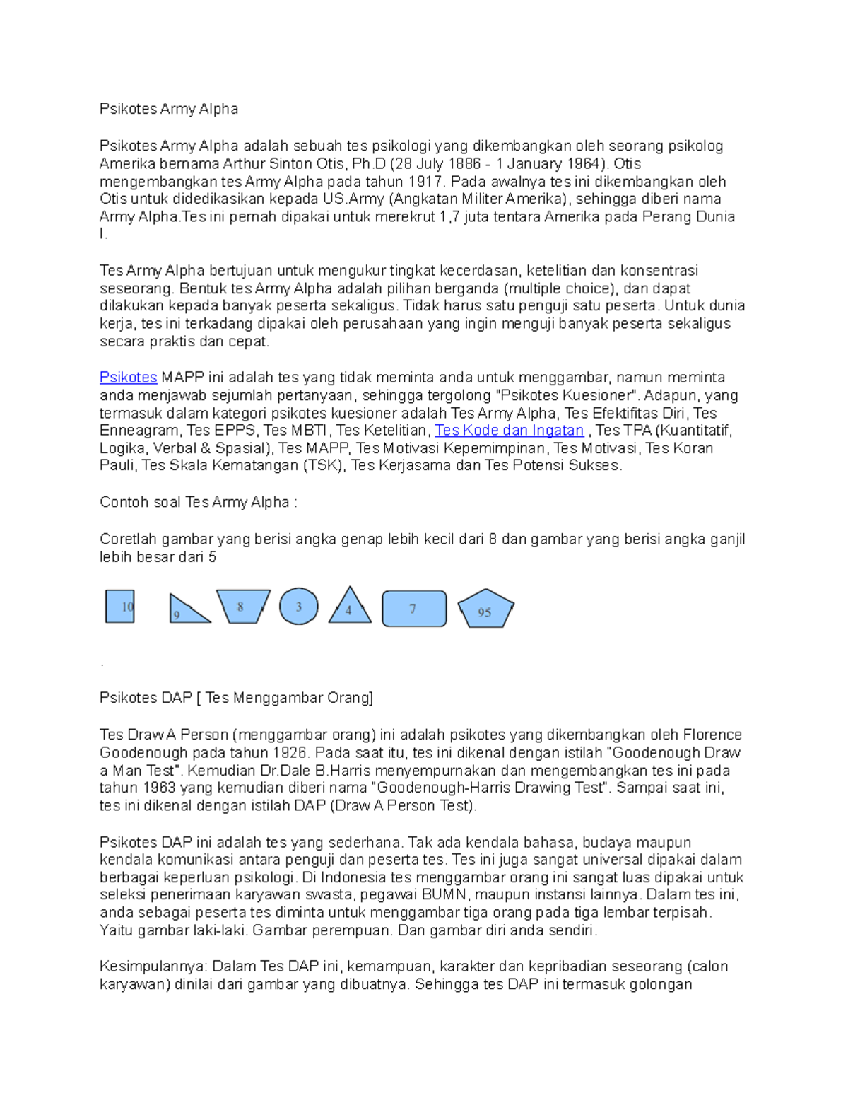 Psikotes Army Alpha: Sejarah, Tujuan, dan Contoh Soal Psikotes - Studocu