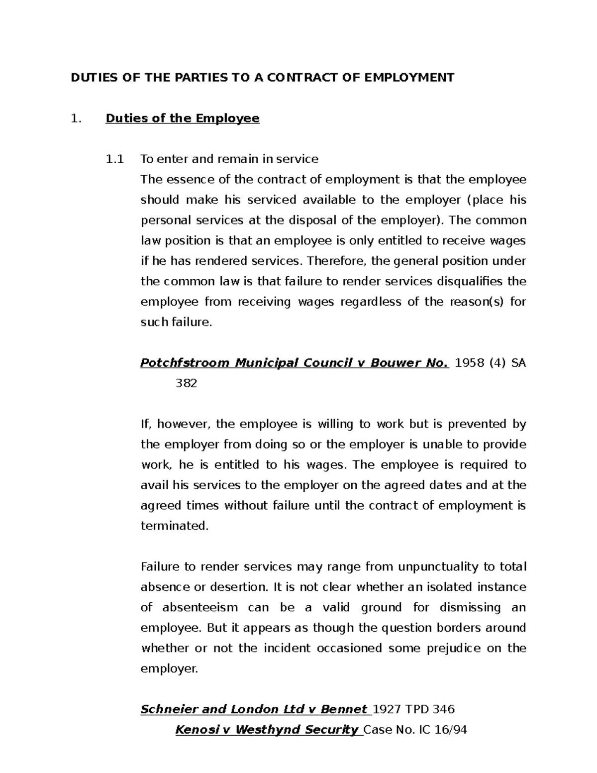 EMPLOYMENT AND LABOUR RELATIONS BILL 2025: Key Summaries - Studocu
