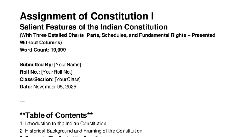 Constitution I: Salient Features & Charts of the Indian Constitution ...