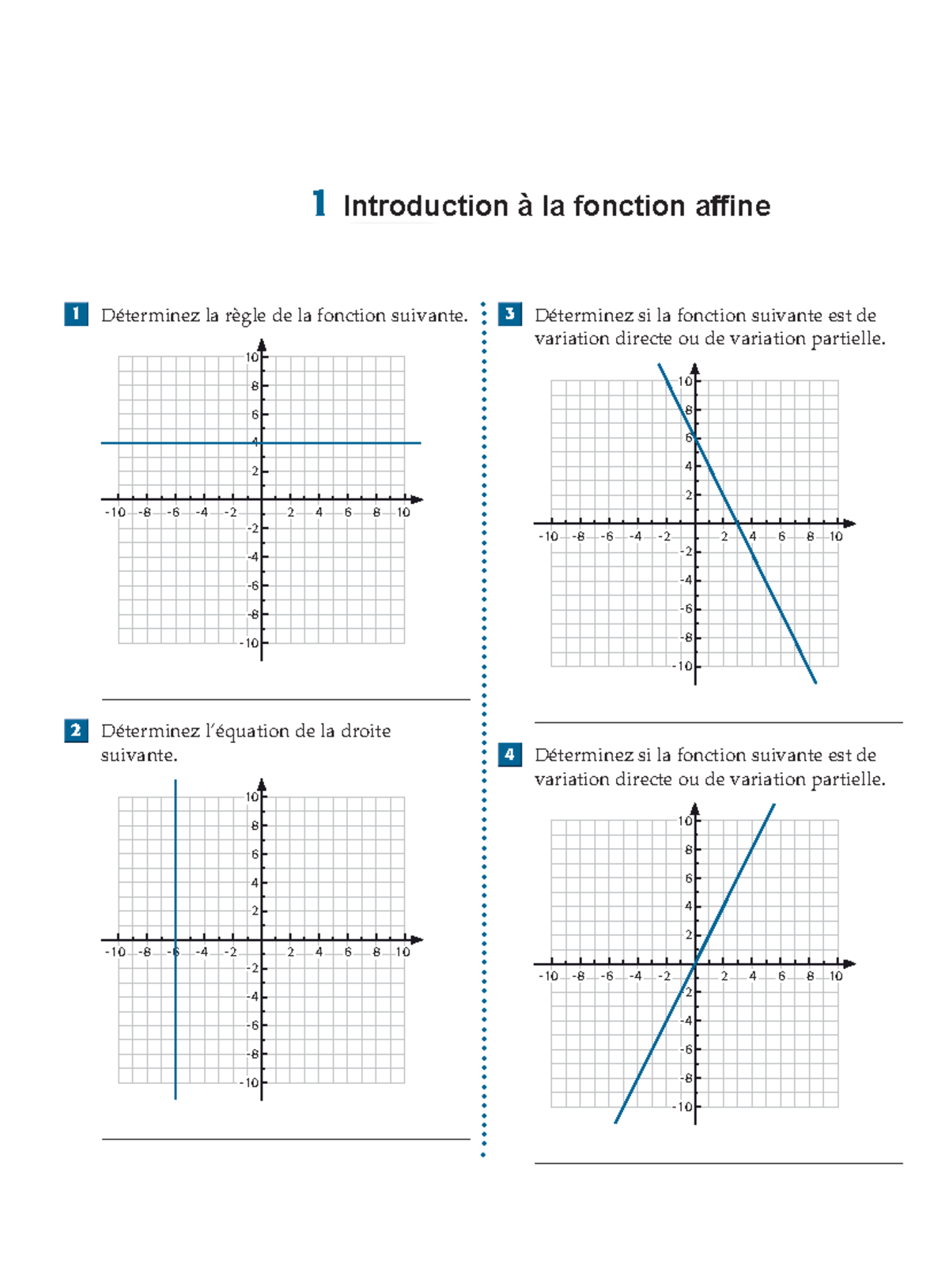 Pratique de Math SN Chapitre 6: Fonctions Affines et Inéquations - Studocu