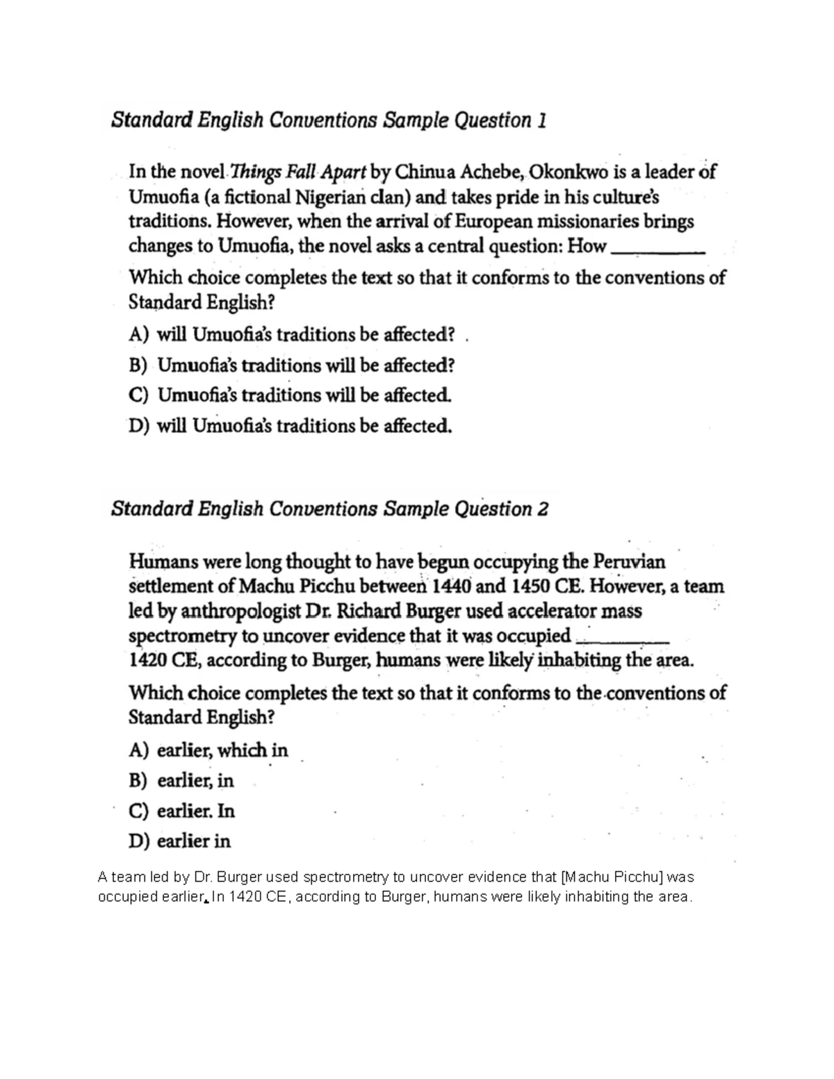 SAT R&W - Official Digital SAT Study Guide Standard English Conventions ...