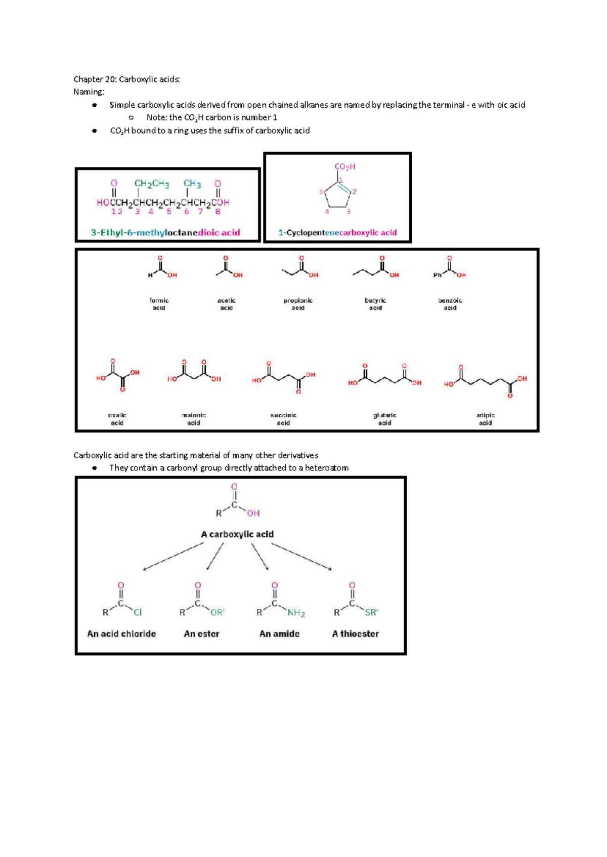 Chapter 20-24: Carboxylic Acids & Derivatives in Organic Chemistry ...