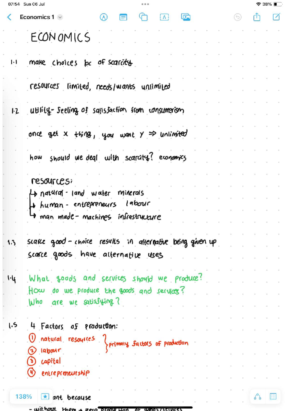 ECS1501 Lecture Notes: Understanding Scarcity and Choices in Economics ...
