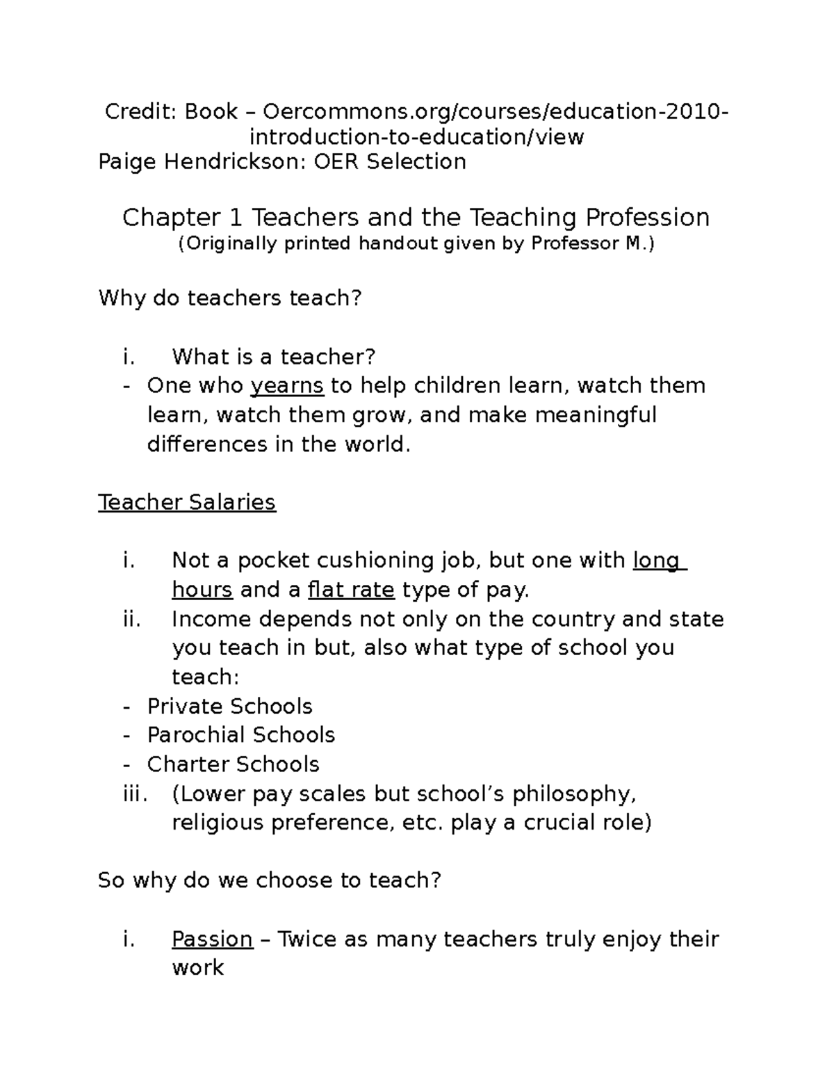 EDU 2010 - Intro to Education: Chapter 1 Teacher Roles & Challenges ...