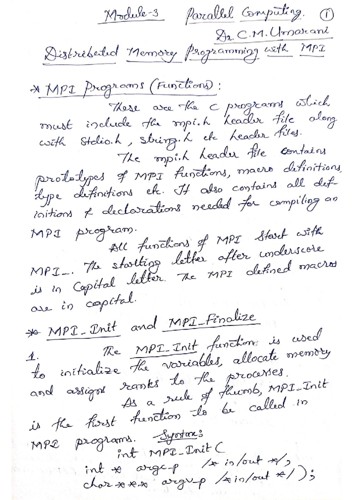 Parallel Computing (Module 3): Distributed Memory Programming with MPI - Studocu