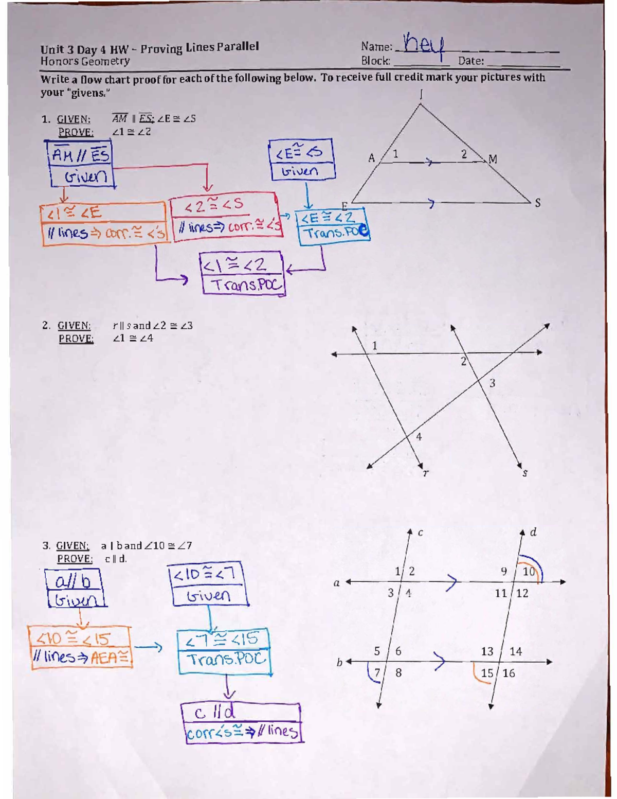 HW Unit 3 Day 4 ODD KEY - math - Unit 3 Day 4 HW - Proving Lines ...