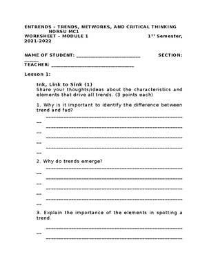 Trends, Networks, and Critical Thinking in the 21st Century - Trends, Networking, And Critical ...