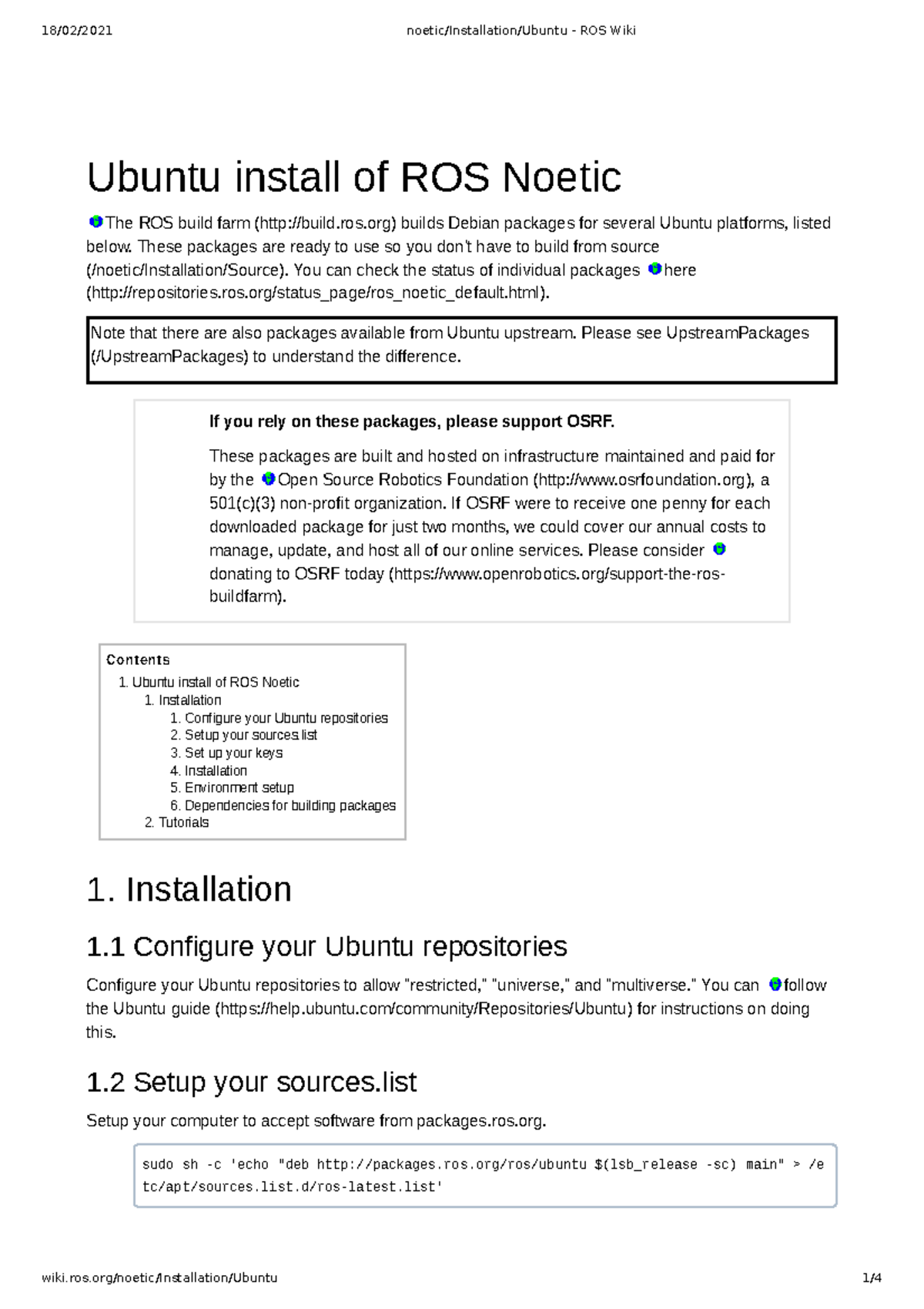 ROS noetic Installation Ubuntu - ROS Wiki - Ubuntu install of ROS ...