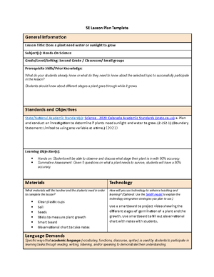 WGU 5E Lesson Plan C108 - ........ - 5E Lesson Plan General Information ...
