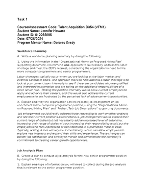 [Solved] Create two additional competencies for the senior programmer ...