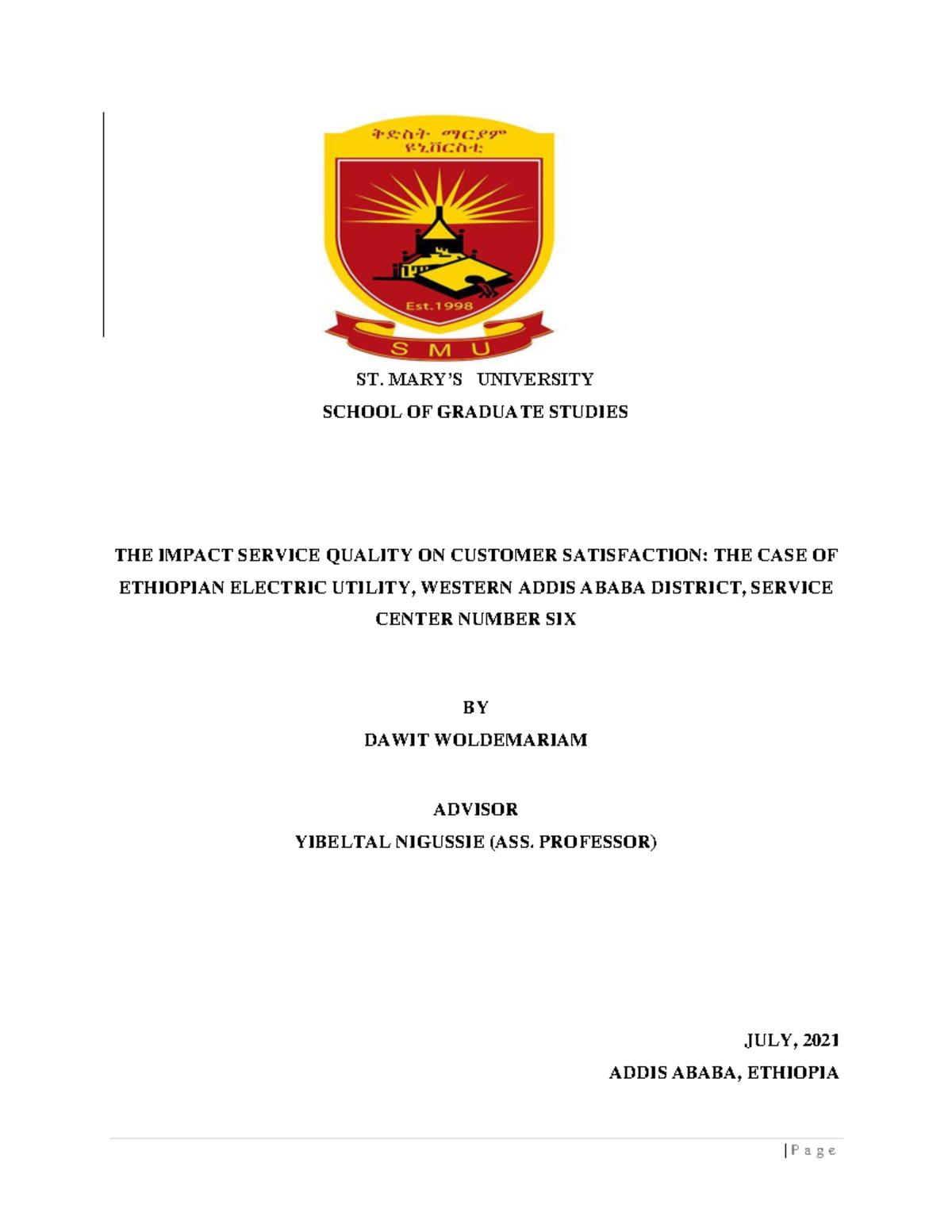 The Impact of Service Quality on Customer Satisfaction in EEU (MBA ...
