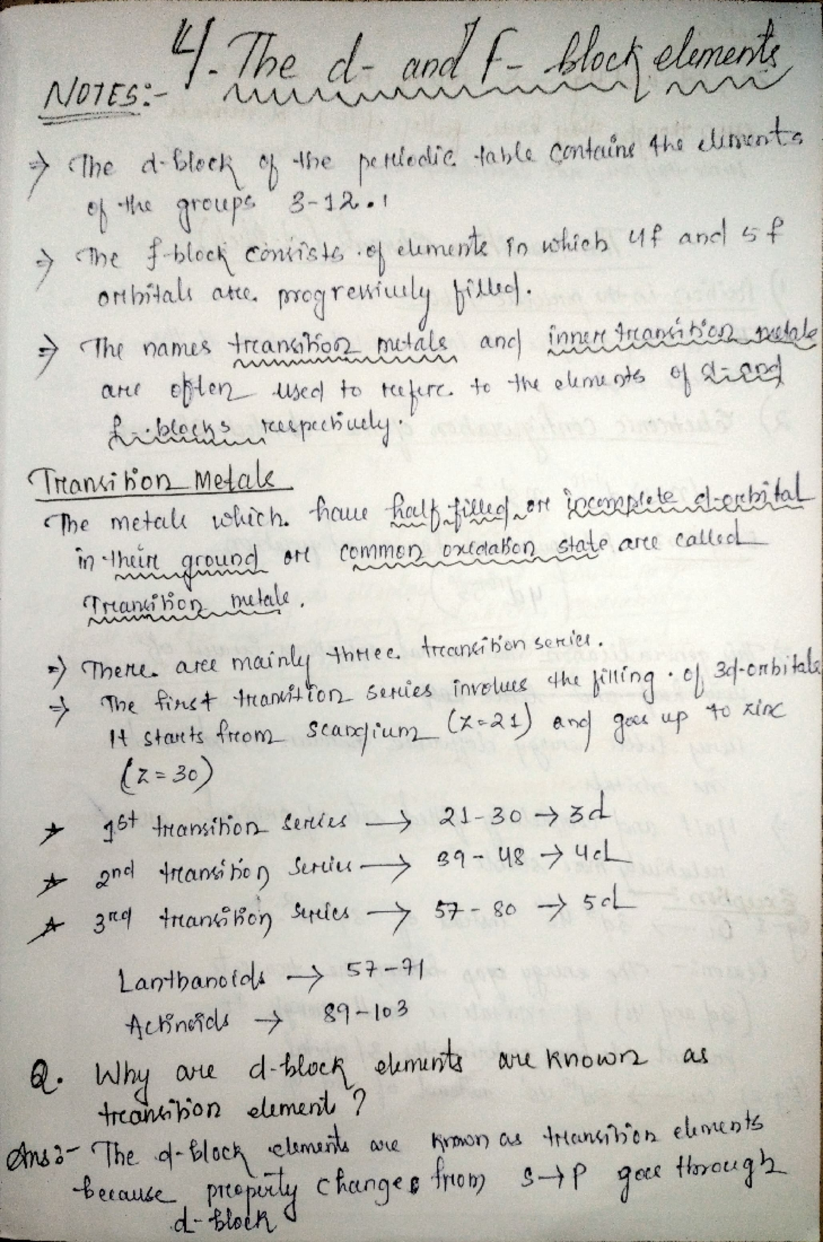 Class XII D & F Block Chemistry Detailed Notes and Concepts - Studocu