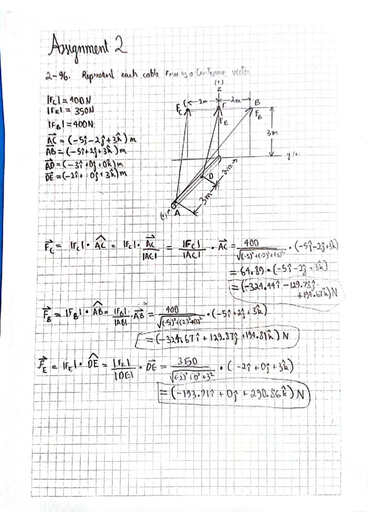 Assignment 2 - Force Representation as Continuous Vectors in ENGI1203 ...