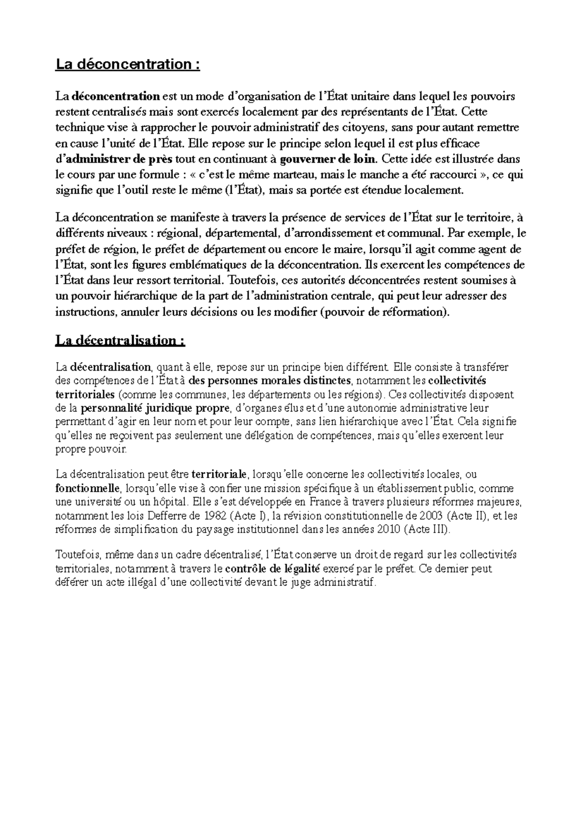 IJA - La Déconcentration et la Décentralisation : Concepts et ...