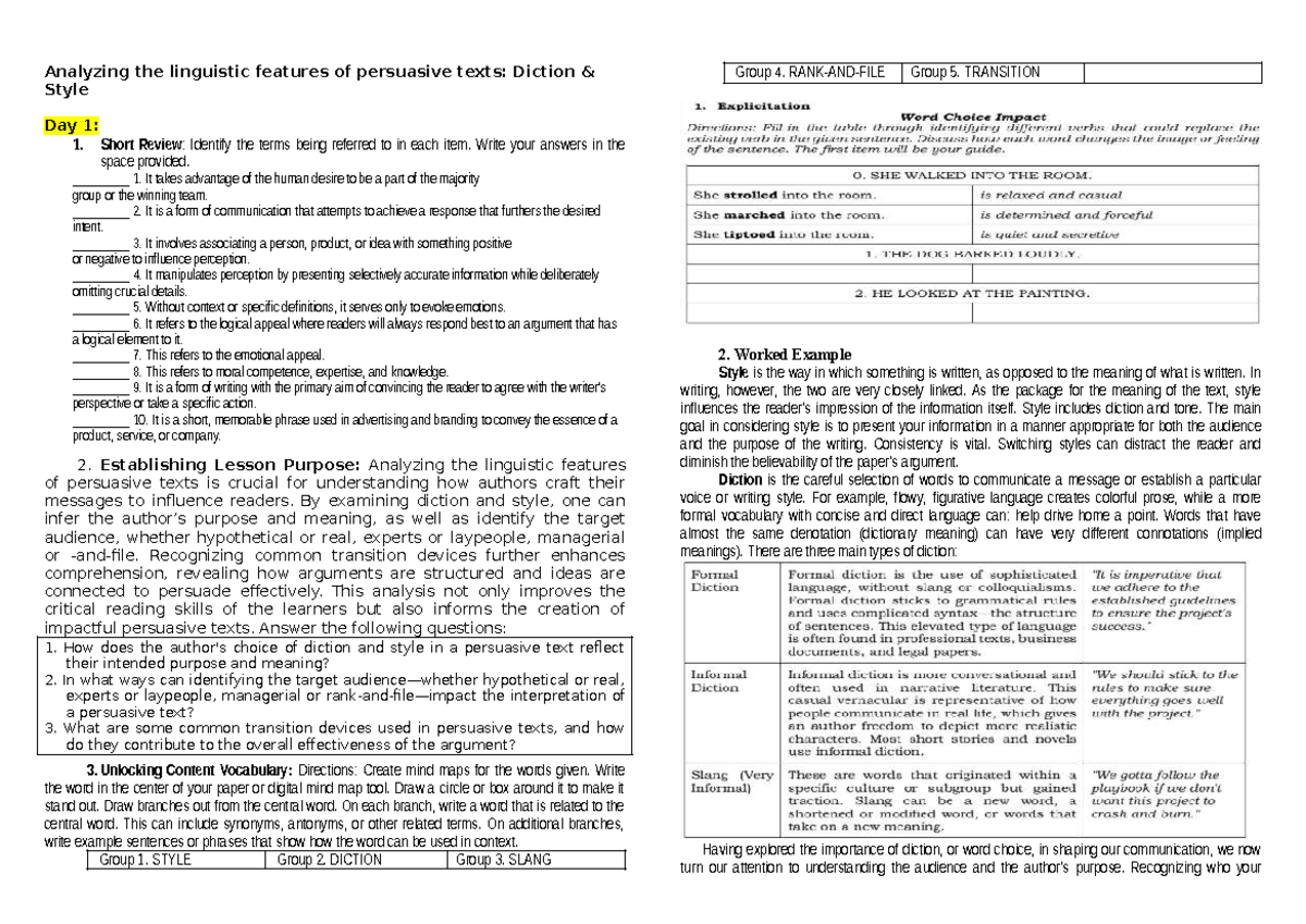 LAS - Nov. 10-14, 2025 - Analyzing Style & Diction in Persuasive Texts ...
