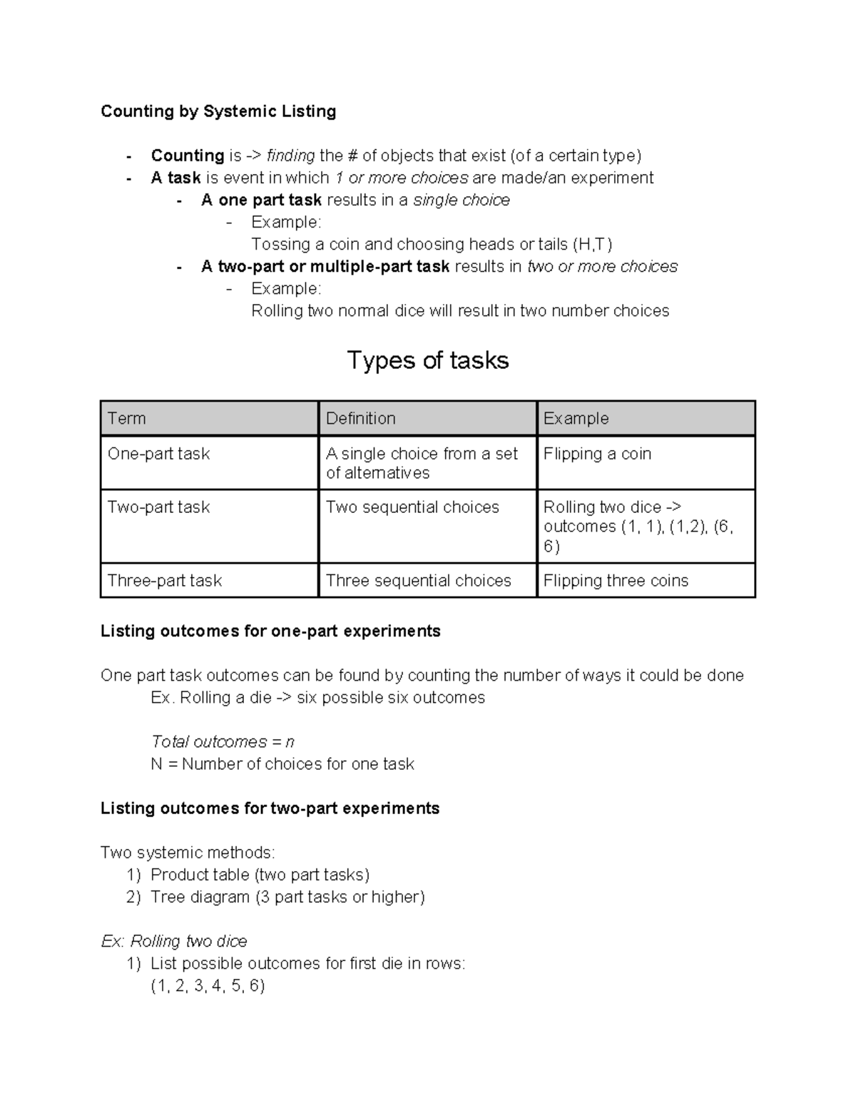 Counting Outcomes in Probability: Product Rule Overview (MATH 101 ...