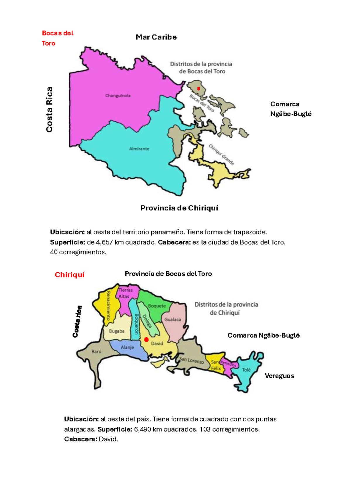 Provincias de Panamá: Ubicación y Características Geográficas - Studocu