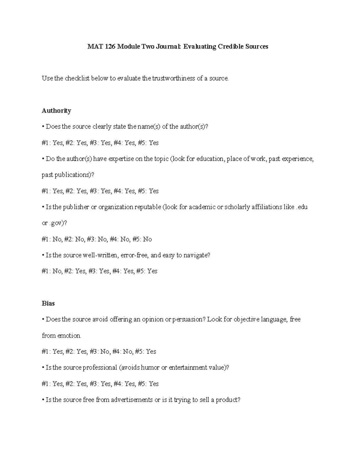 MAT-126 Module 2-4 Journal: Evaluating Credible Sources Strategy - Studocu