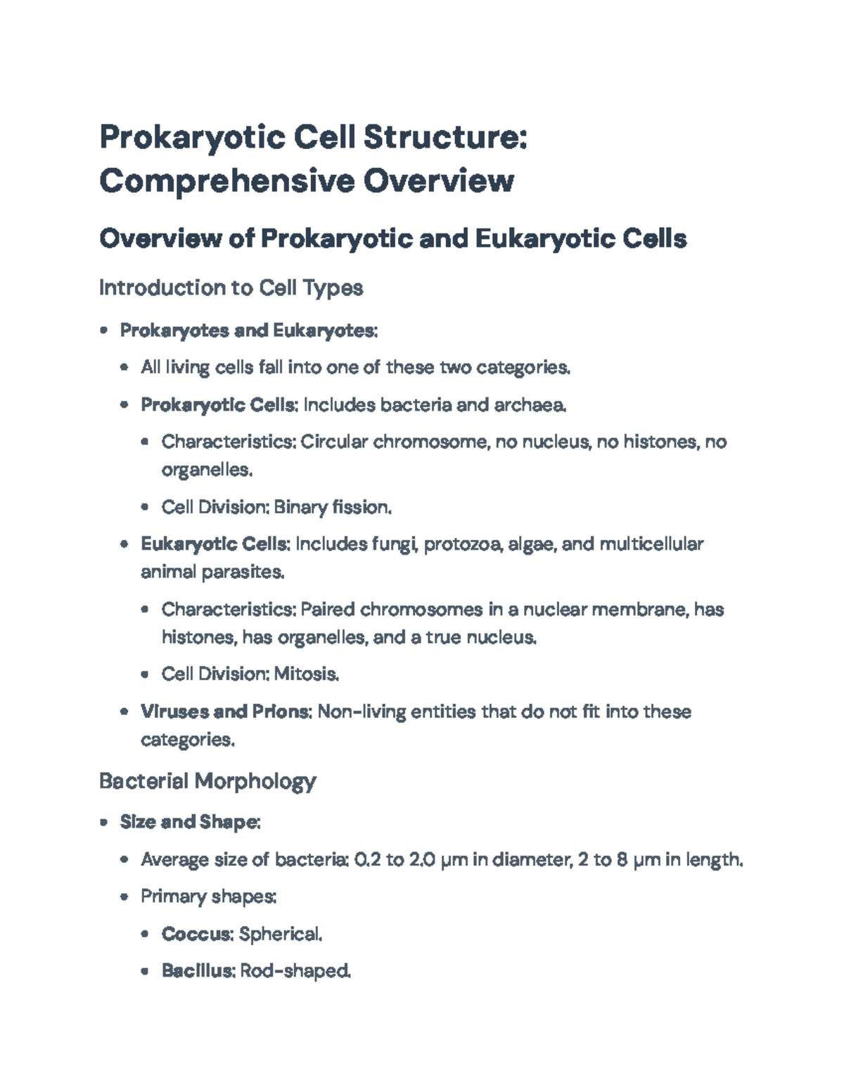 Prokaryotic Cell Structure: Detailed Overview for Microbiology Course ...