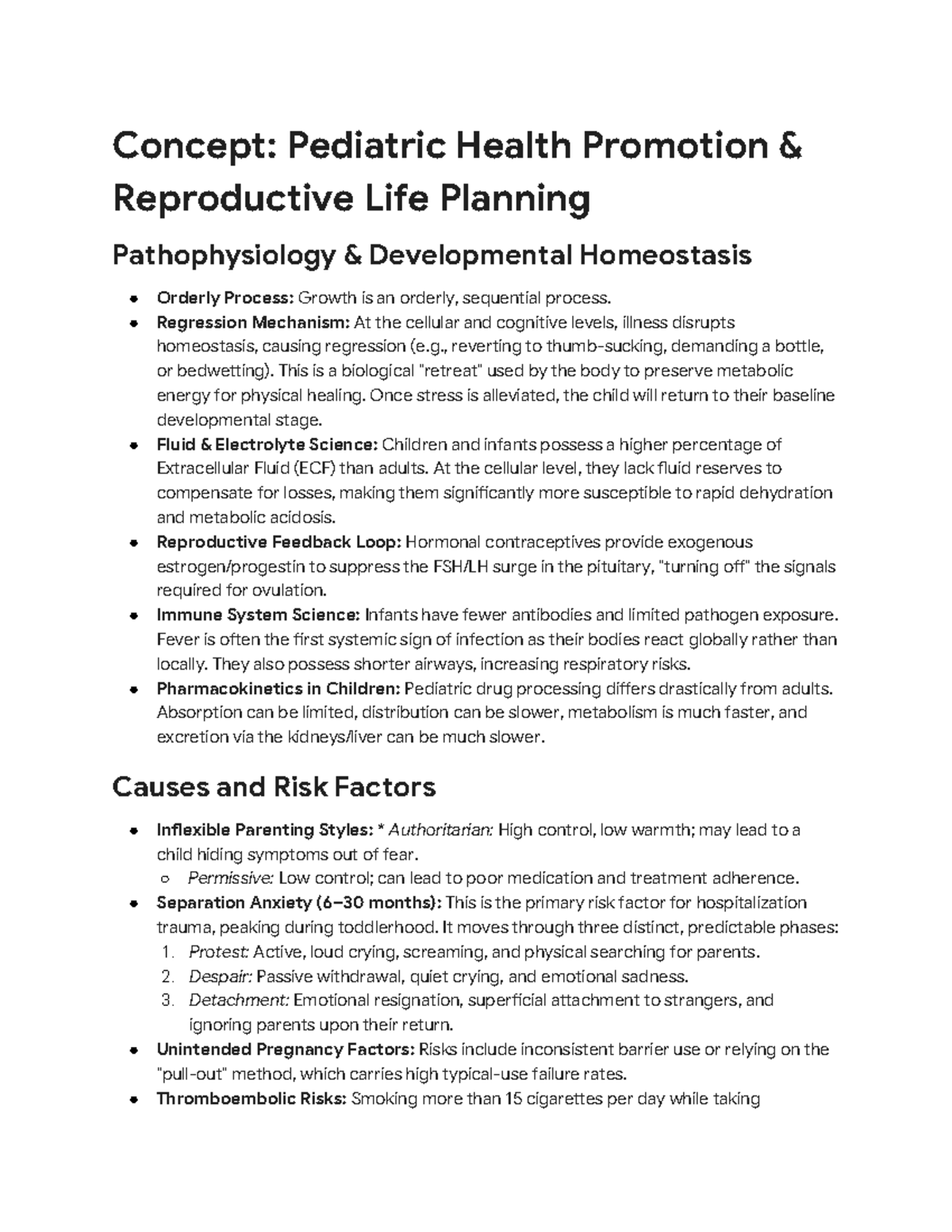 NUR235 Pediatric Health Promotion: Key Concepts & Study Guide - Studocu