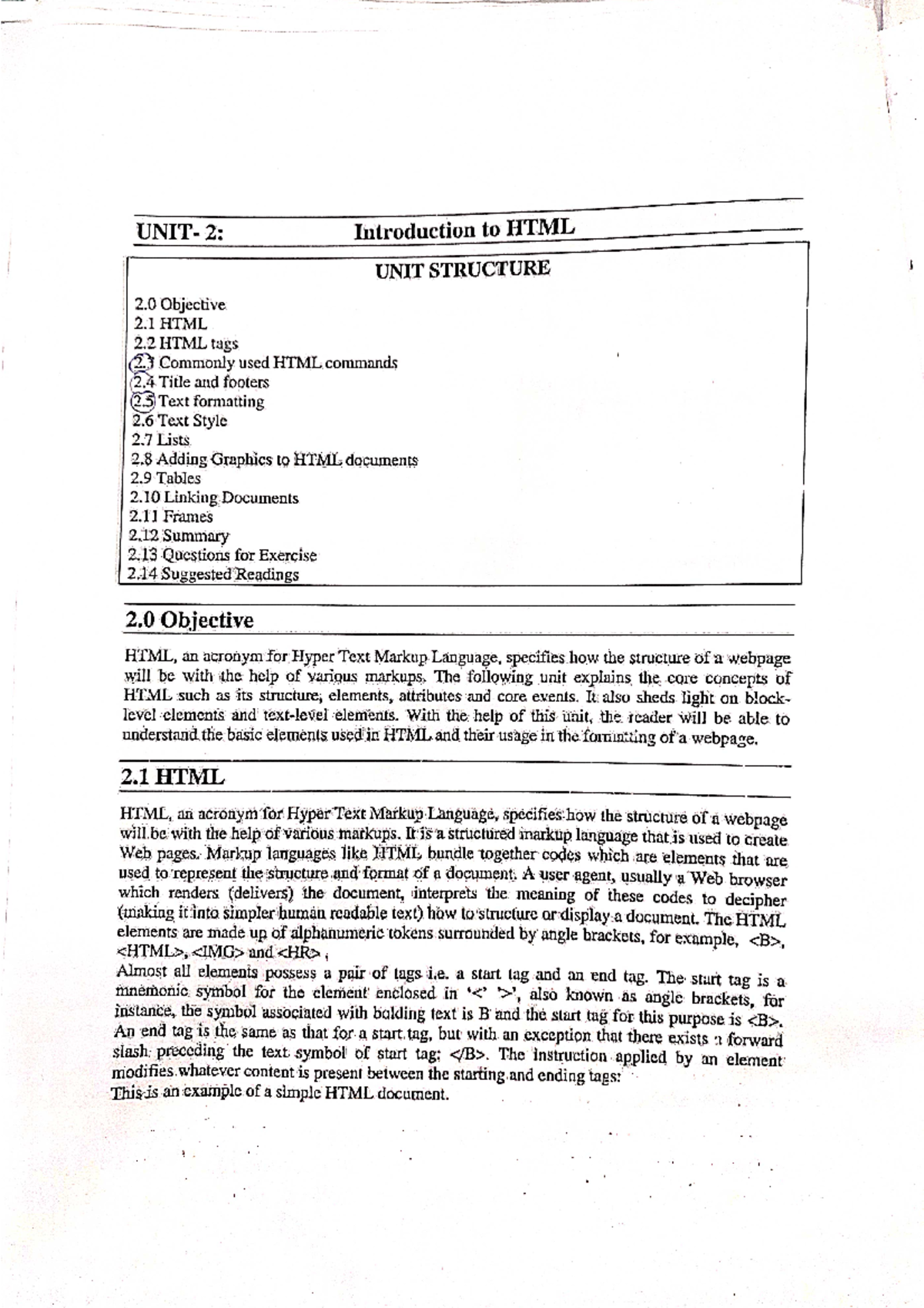 Introduction to HTML - Course Notes and Key Concepts - Studocu