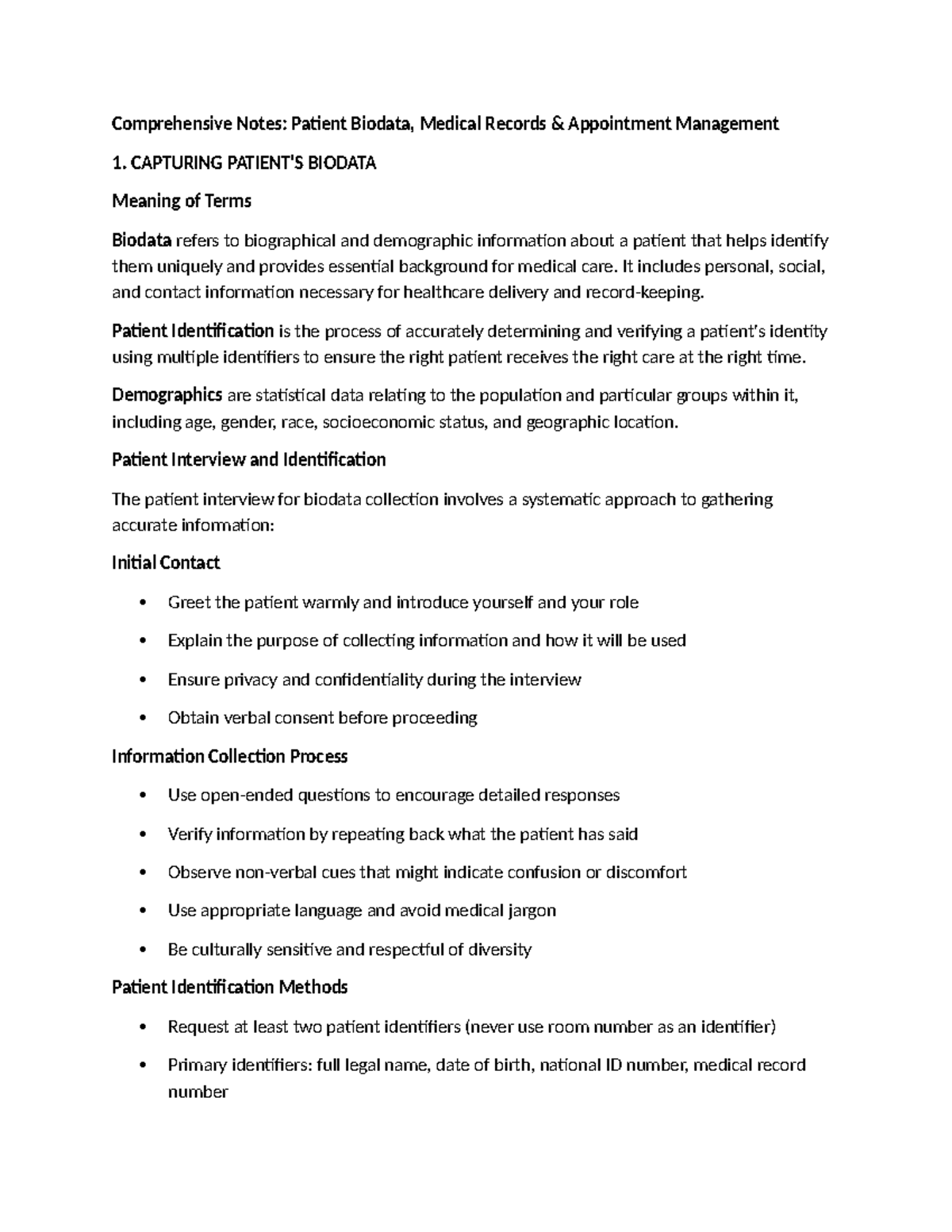Patient Registration Notes: Biodata, Medical Records & Appointments ...
