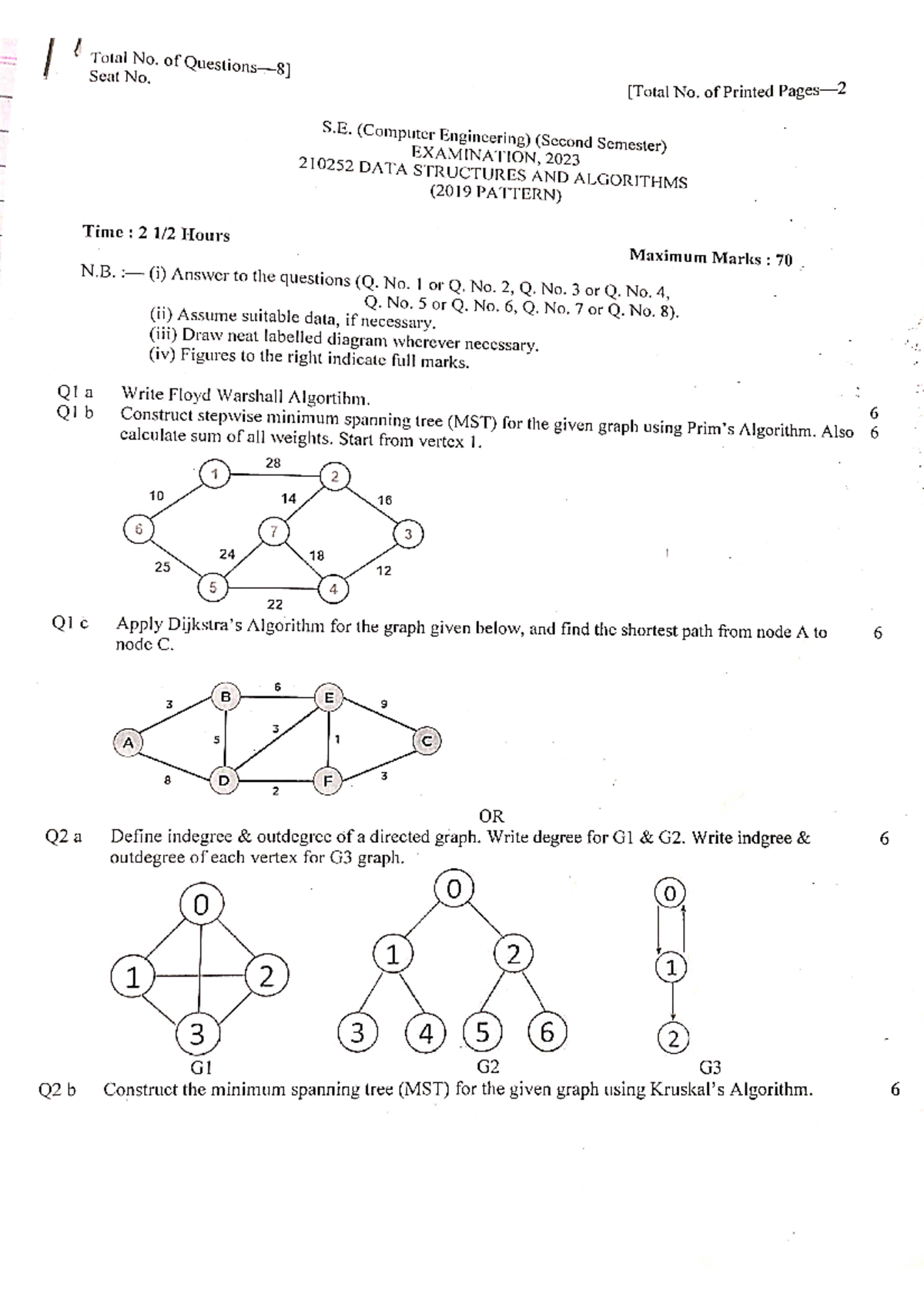 DSA Solve Question Paper bd72e57b-92b6-442e-8ec0-443dfded 2e31 - Total ...