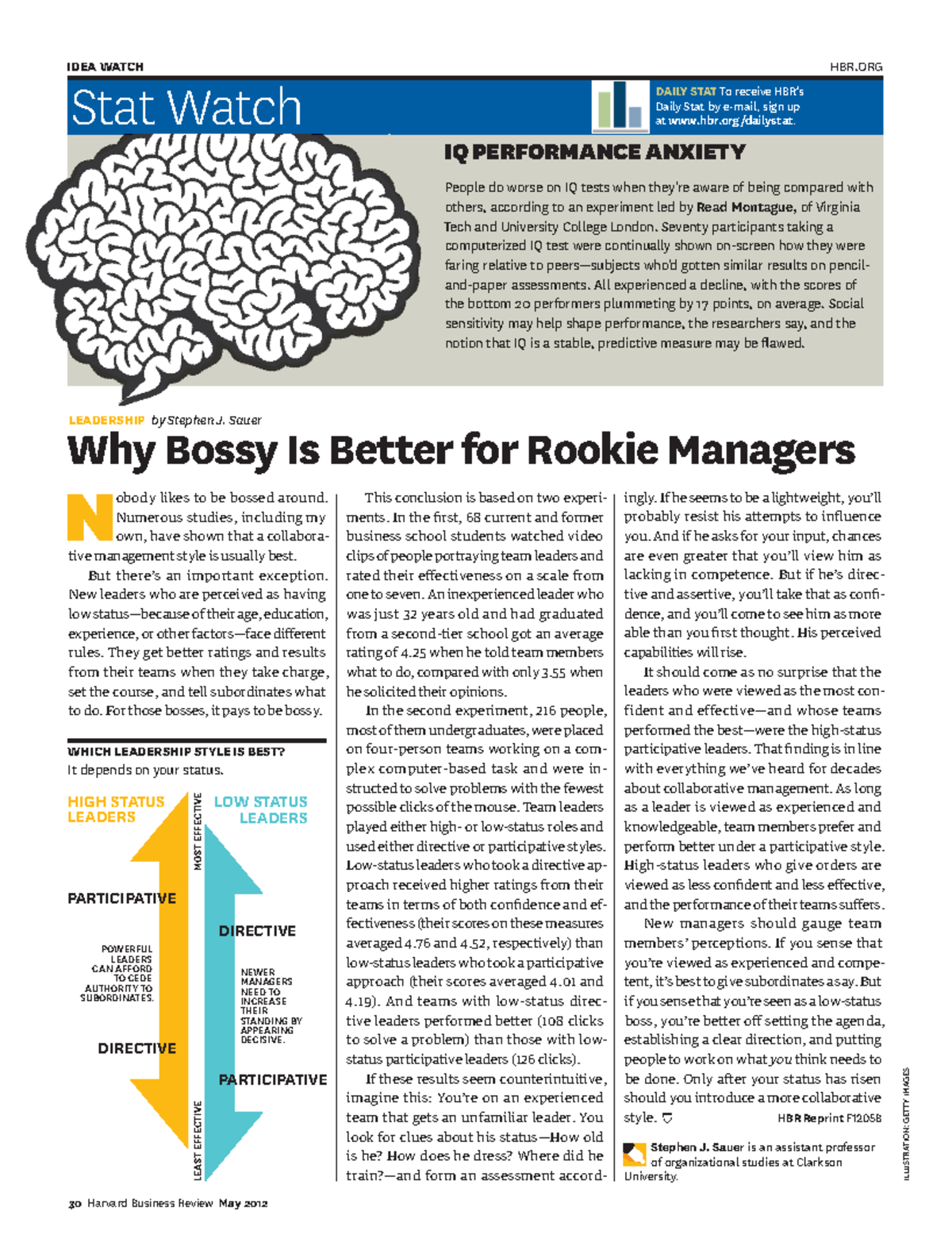 M2 - Lsp style - Why bossy is better for rookie managers.pdf - People ...