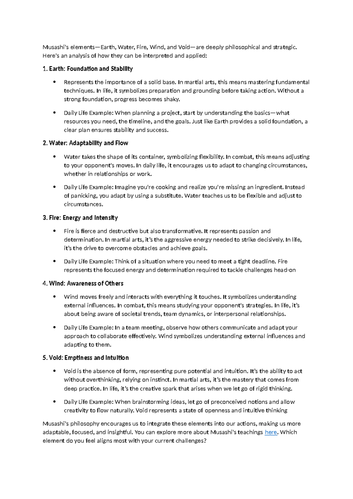 Philosophical Insights on Elements: Earth, Water, Fire, Wind, and Void ...