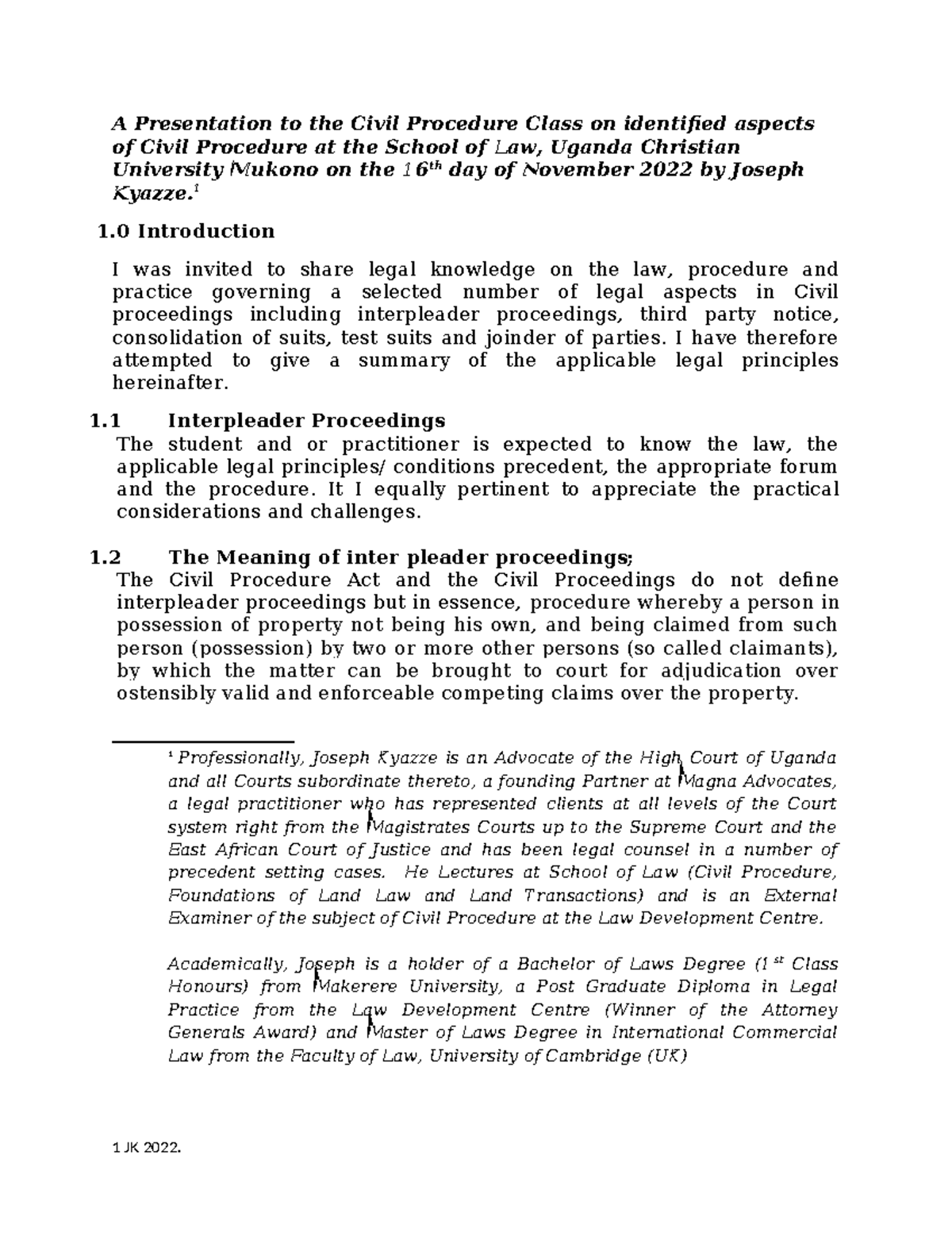 **CIVIL PROC 202 Presentation on Interpleader Proceedings and Related ...