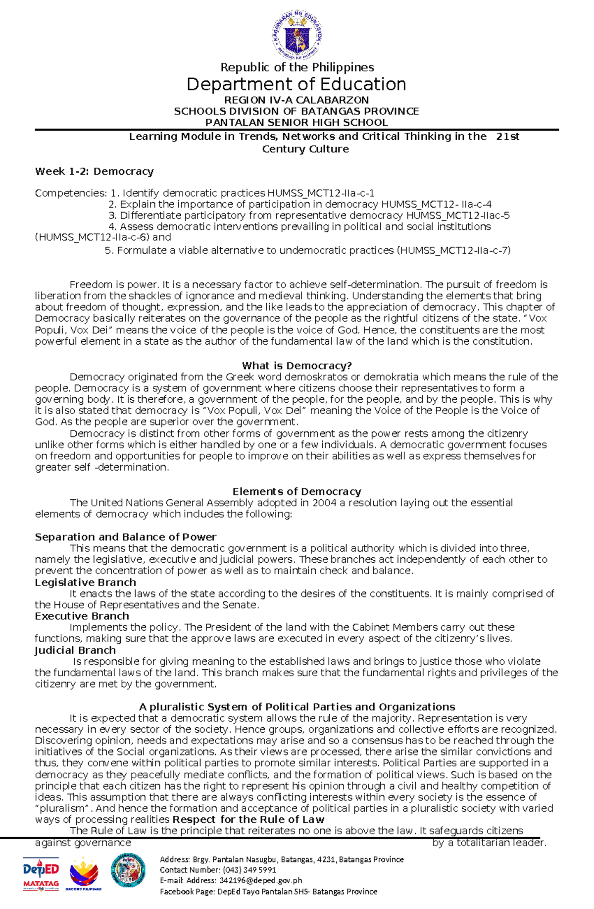 Learning-Module-in-Trends-w1-2-q4 - Address: Brgy. Pantalan Nasugbu ...