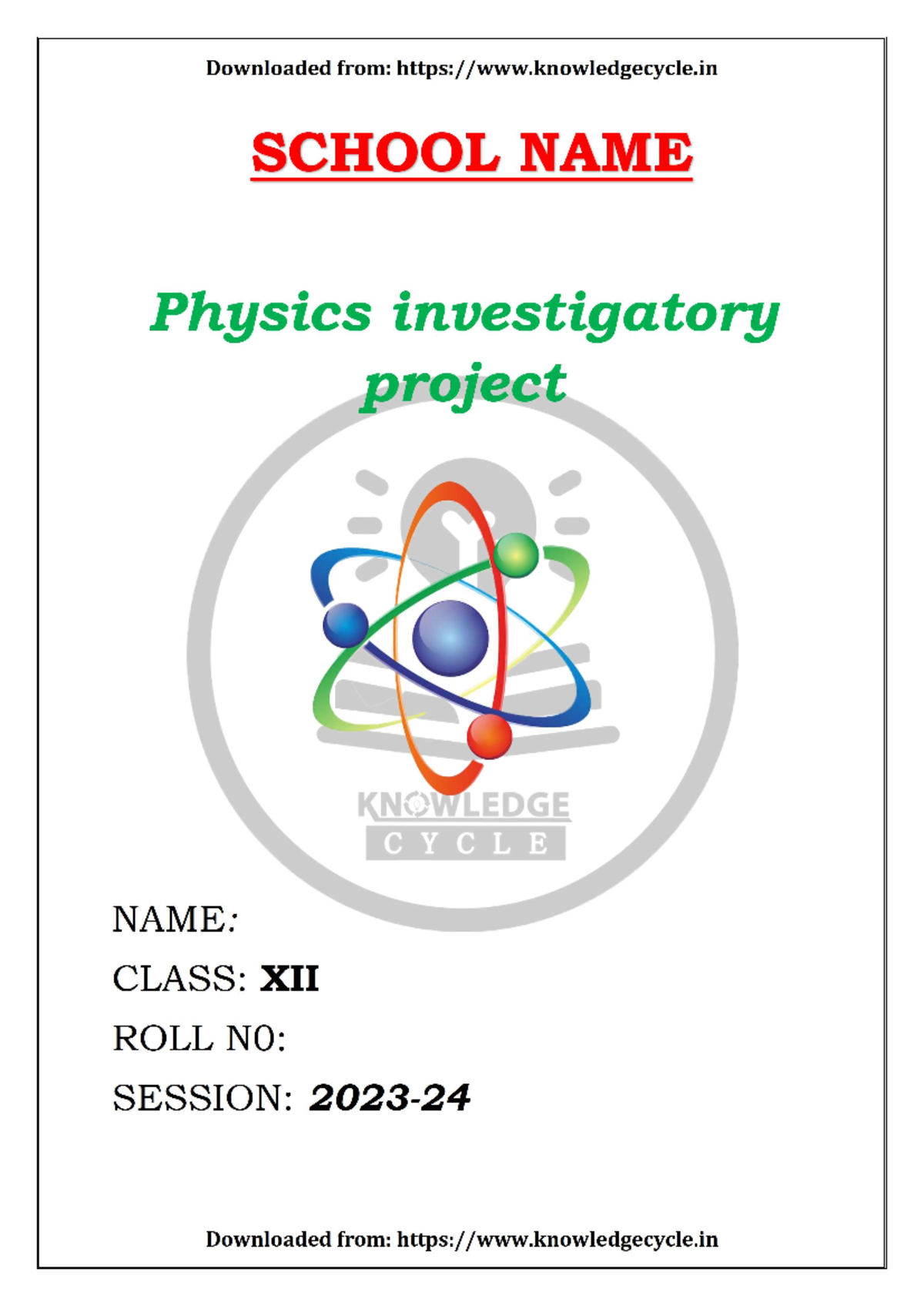 Electromagnetic Project ( Watermark) - Downloaded from: SCHOOL NAME ...