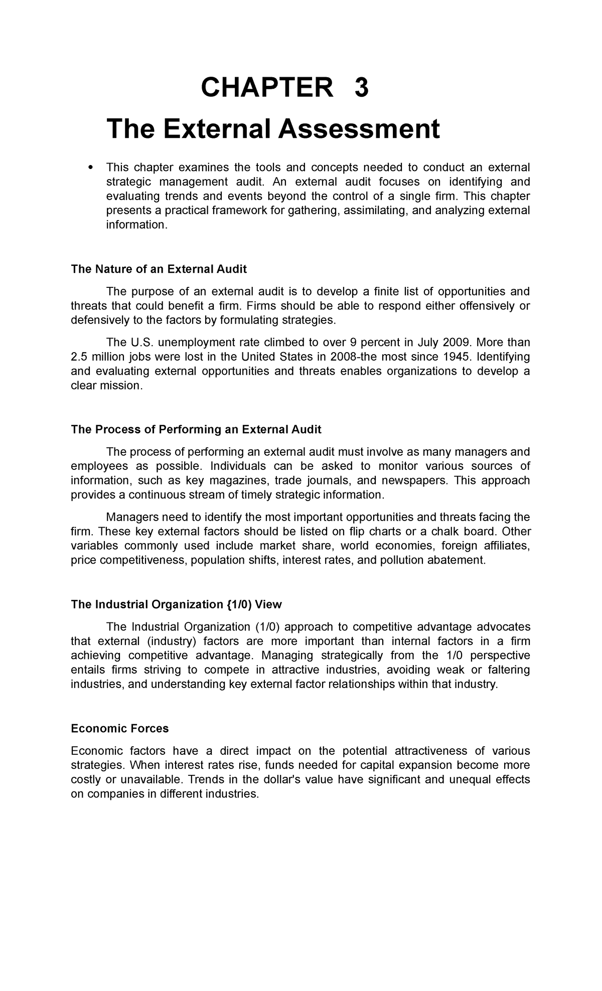 THE External Assessment - CHAPTER 3 The External Assessment This ...