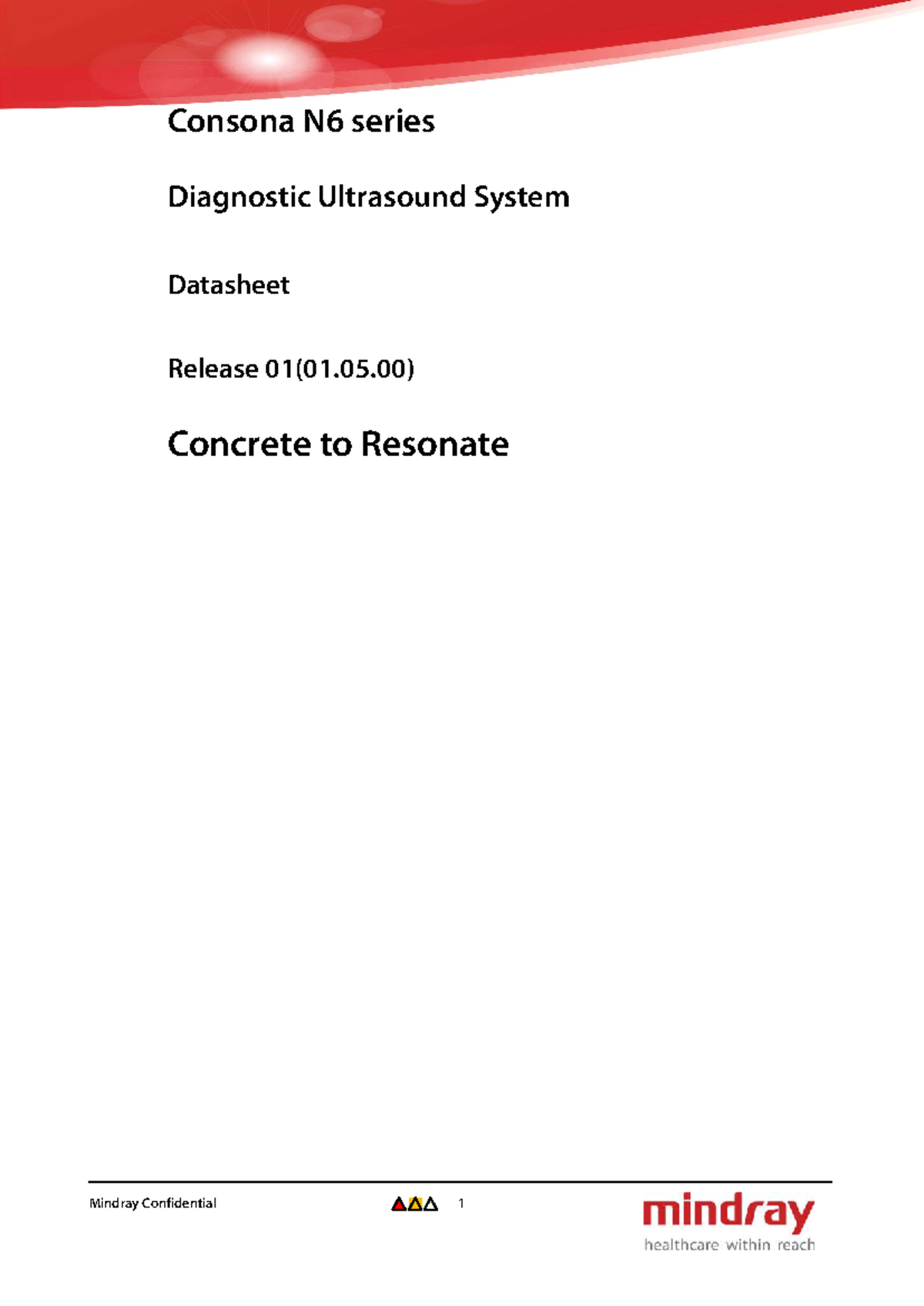 Consona N6 Series Diagnostic Ultrasound System Datasheet Release 01 ...