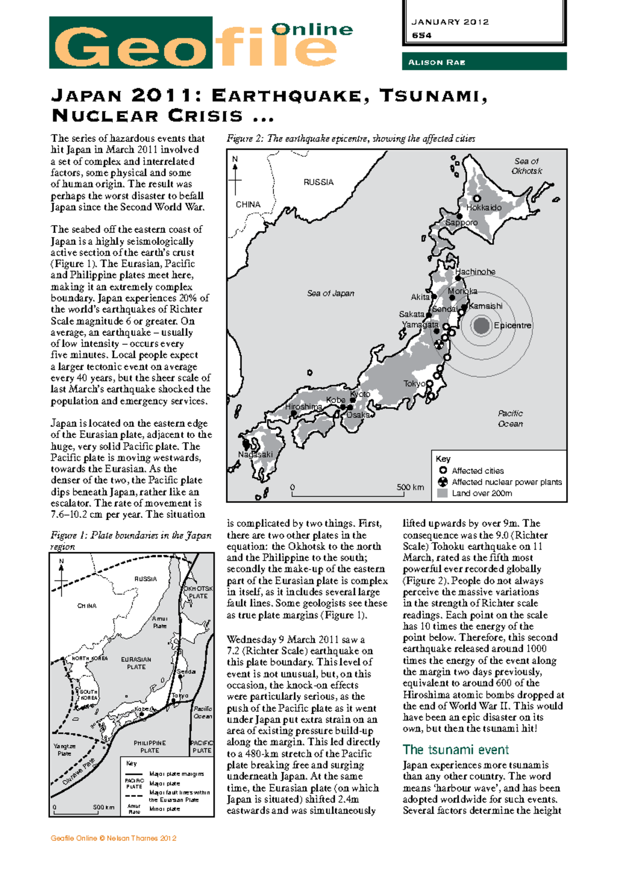 Japan 2011: Analyzing the Tohoku Earthquake, Tsunami, and Aftermath ...